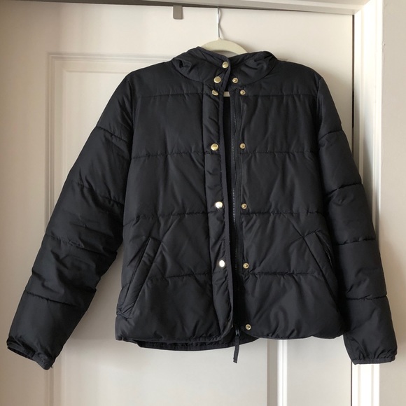 J. Crew Factory | Jackets & Coats | J Crew Short Hooded Puffer Jacket ...